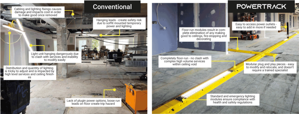 Powertrack - Modular System for Temporary Power & Lighting